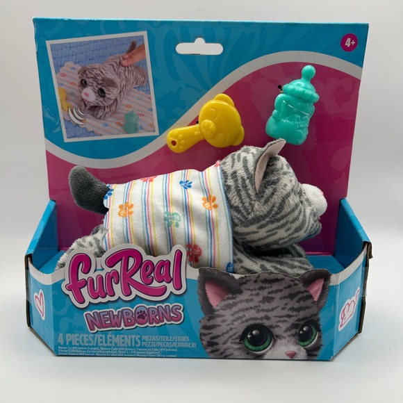 Furreal | Toys | Furreal Newborns Kitty Interactive Grey Tabby Cat ...